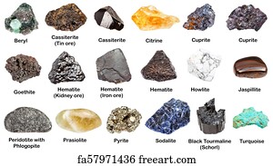 Free art print of Raw decorative gemstones and minerals with names ...