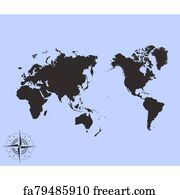 Free art print of Vector Pacific Centred World Political Map. Vector ...