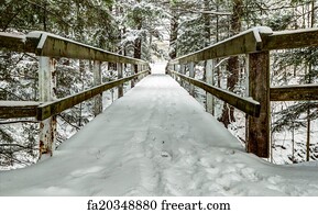 Free art print of Snow covered bridge. Snow covered old covered wooden ...